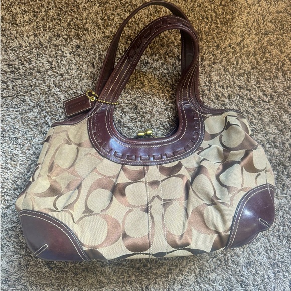 Coach | Bags | Coach Signature Ergo Pleated Satchel Handbag | Poshmark